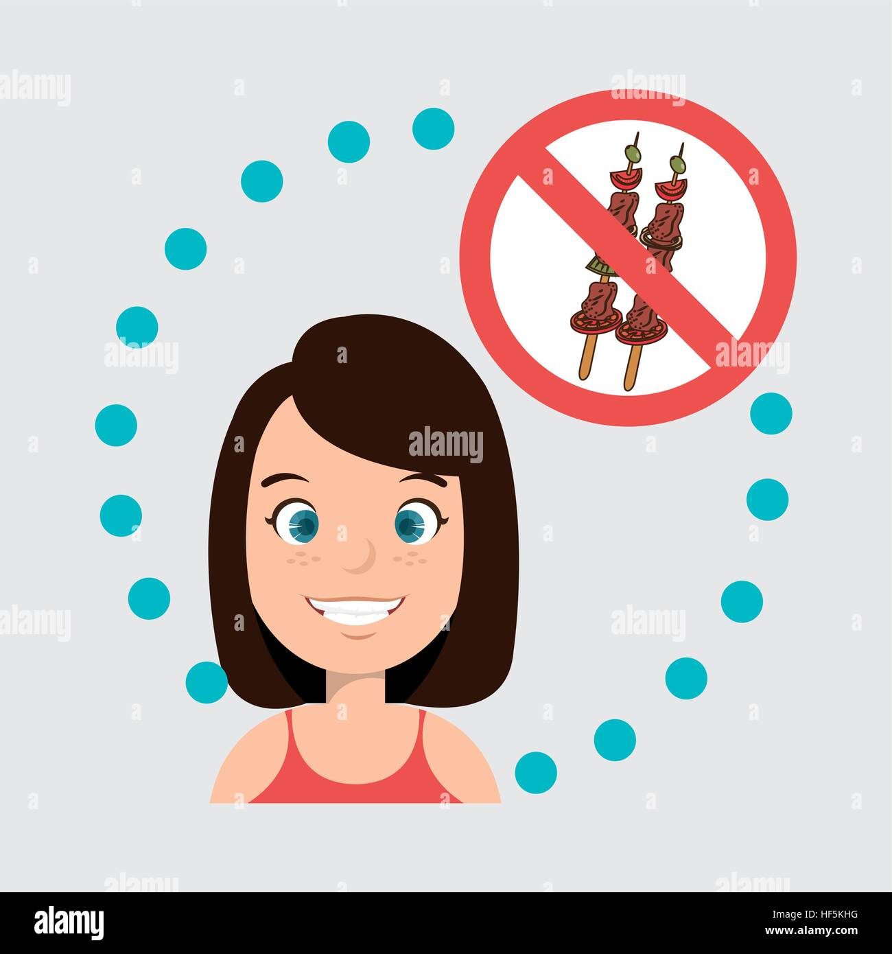 woman cartoon fast food prohibited vector illustration eps 10 Stock ...