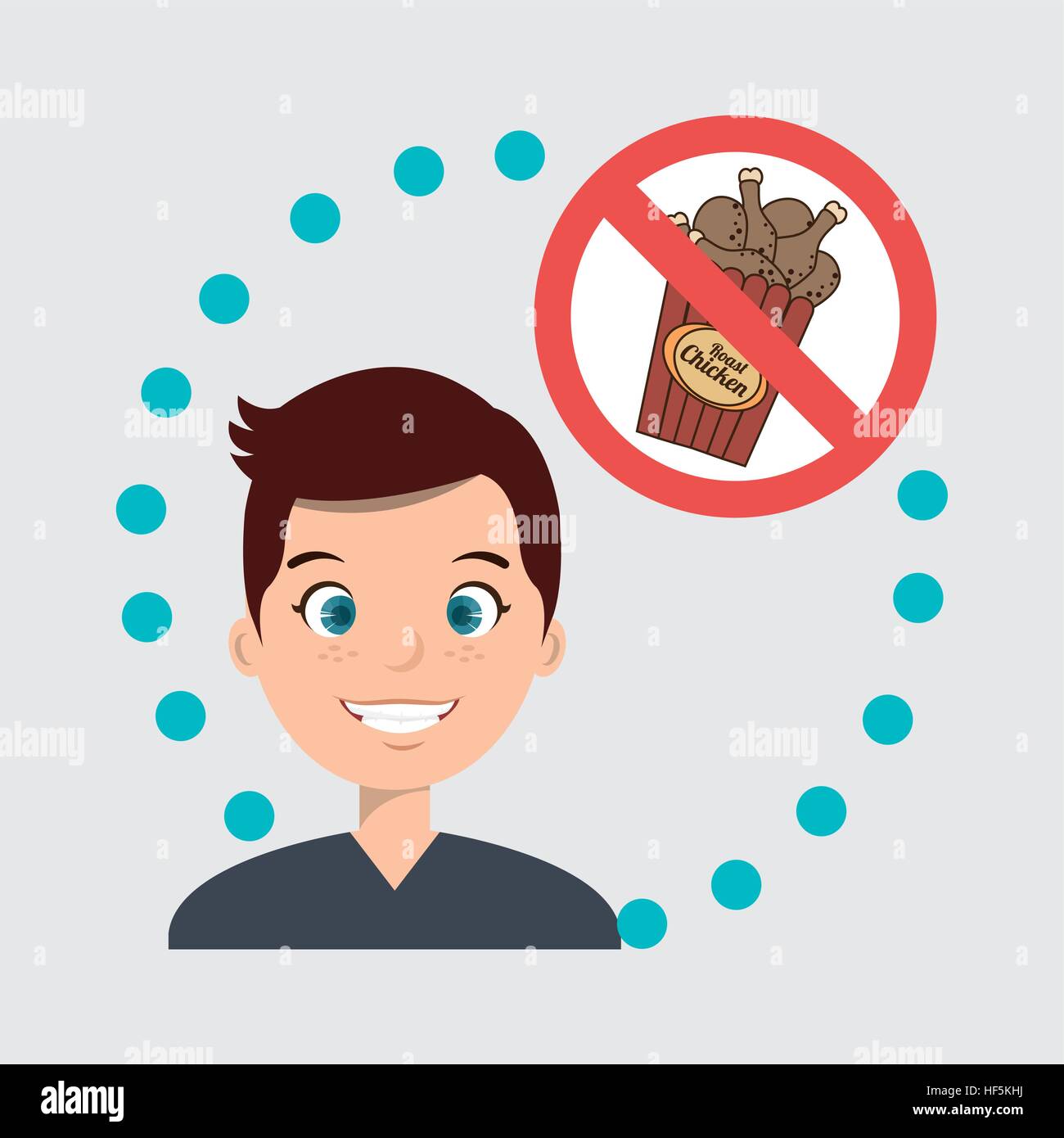 man cartoon fast food prohibited vector illustration eps 10 Stock ...
