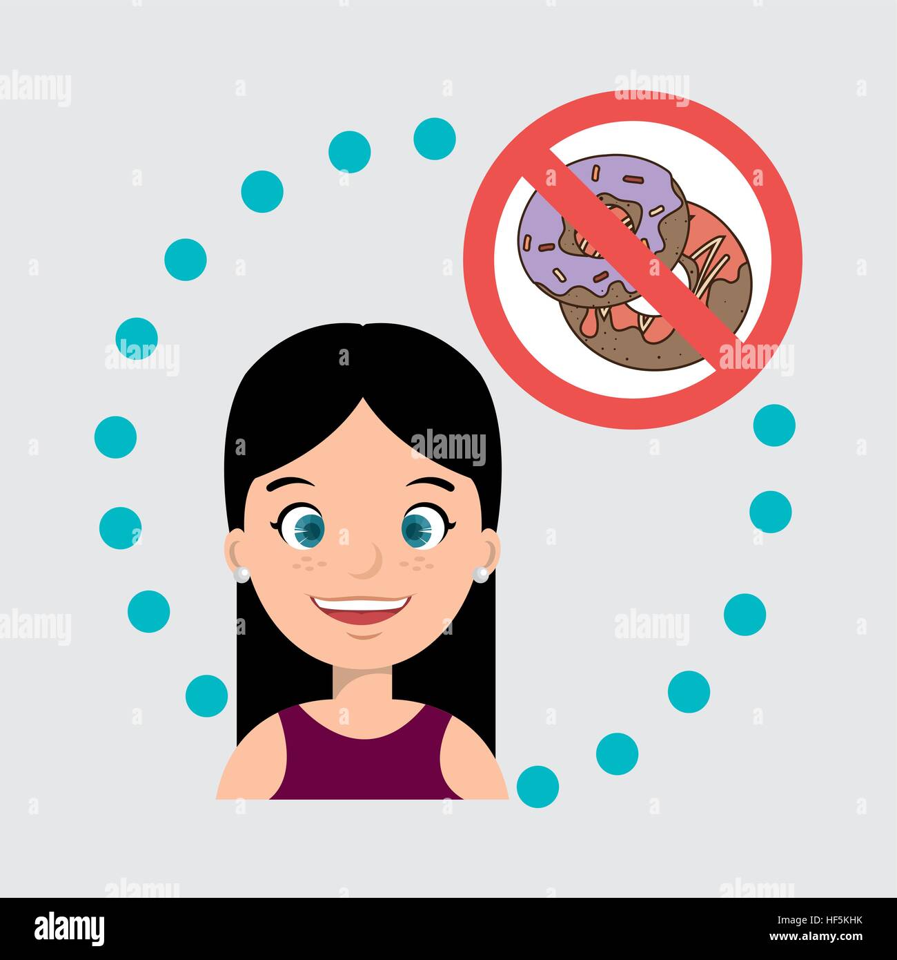 woman cartoon fast food prohibited vector illustration eps 10 Stock ...