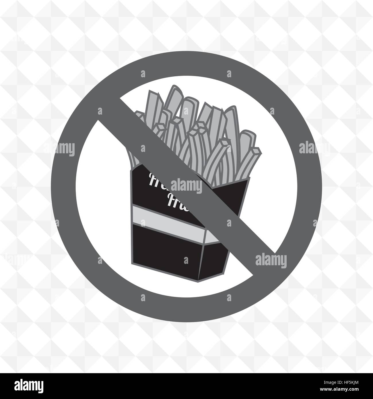 fries fast food unhealth prohibited vector illustration eps 10 Stock ...