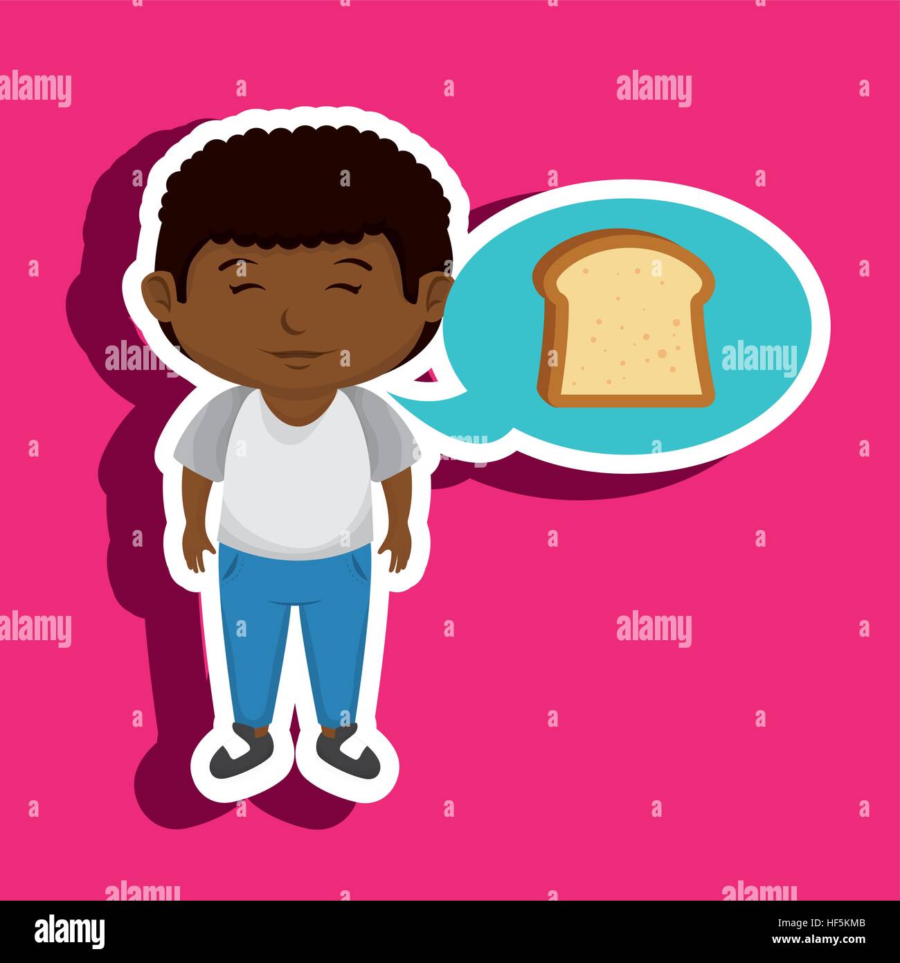 boy cartoon bread slice vector illustration eps 10 Stock Vector Image ...