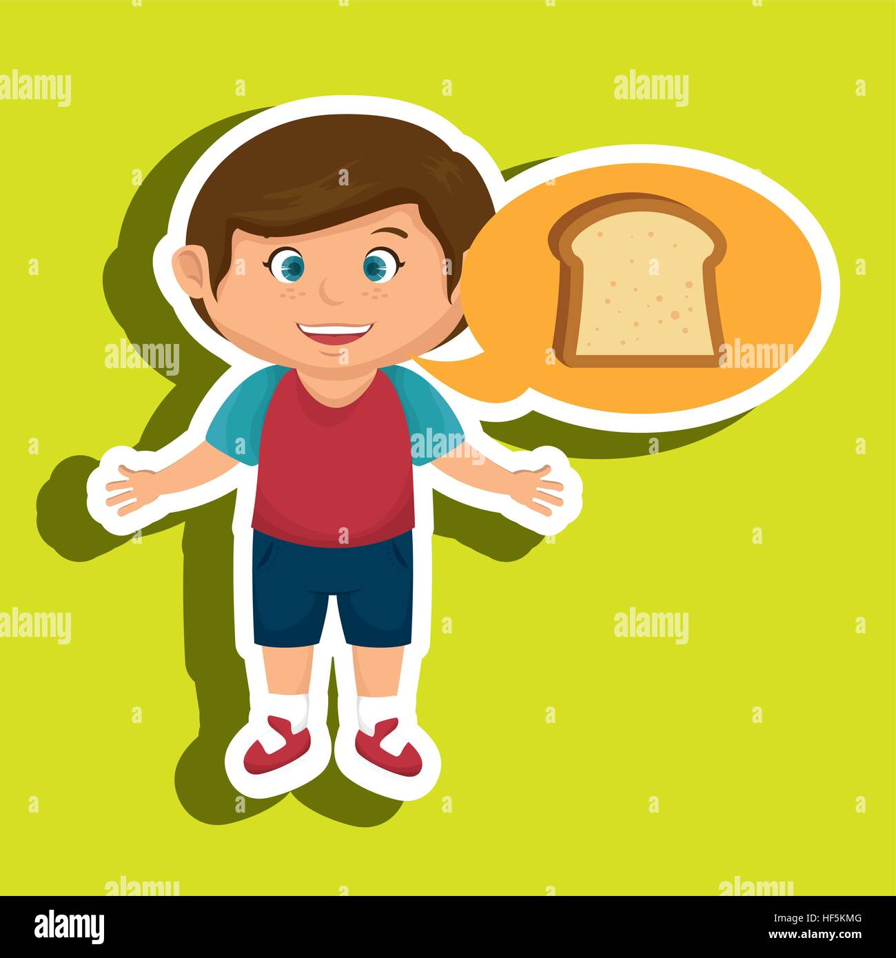 boy cartoon bread slice vector illustration eps 10 Stock Vector Image ...