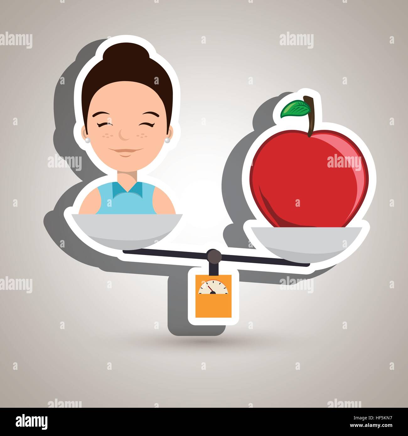 Woman cartoon fruit food balance Stock Vector Images - Alamy