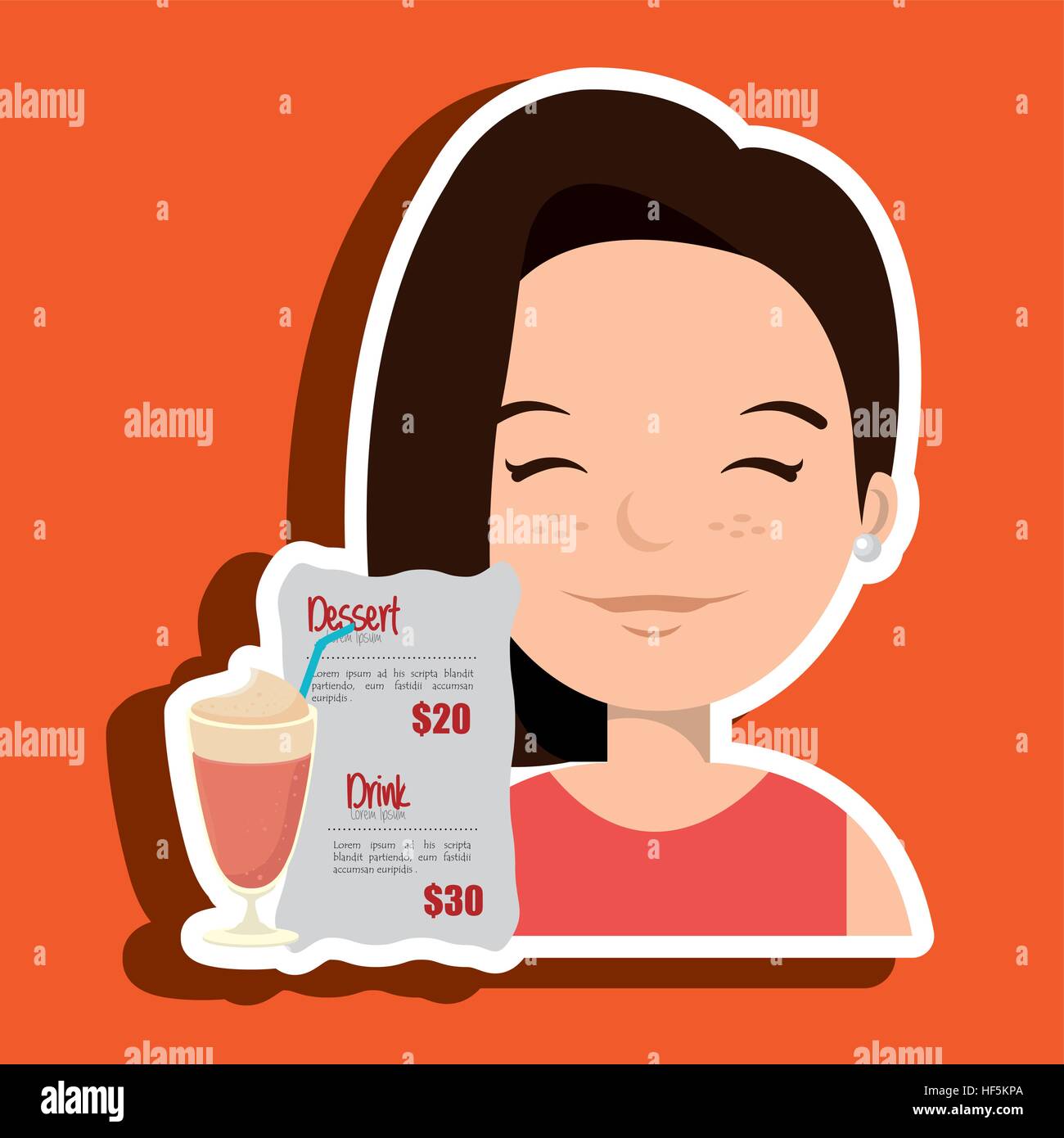 woman cartoon menu food vector illustration eps 10 Stock Vector Image ...