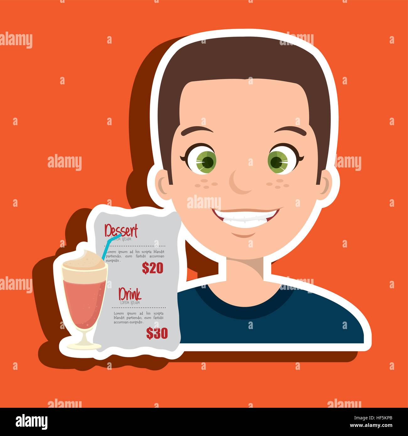 man cartoon menu food vector illustration eps 10 Stock Vector Image ...