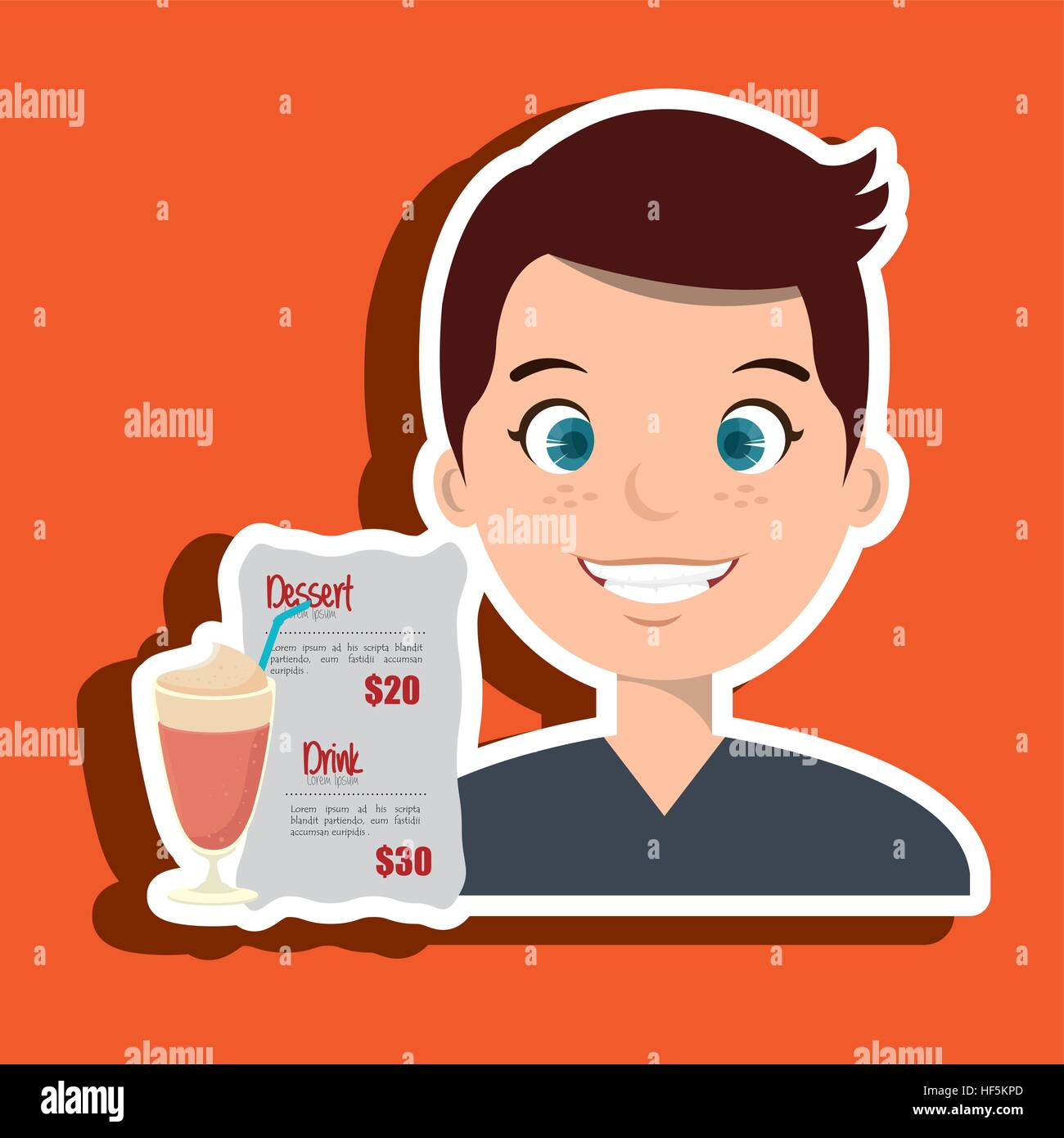 man cartoon menu food vector illustration eps 10 Stock Vector Image ...
