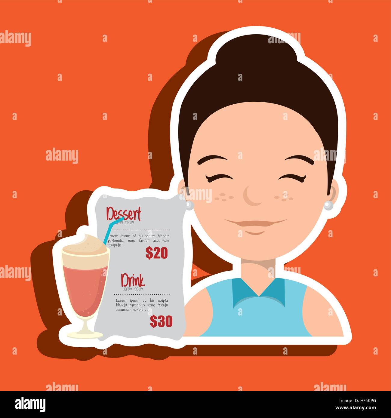 woman cartoon menu food vector illustration eps 10 Stock Vector Image ...