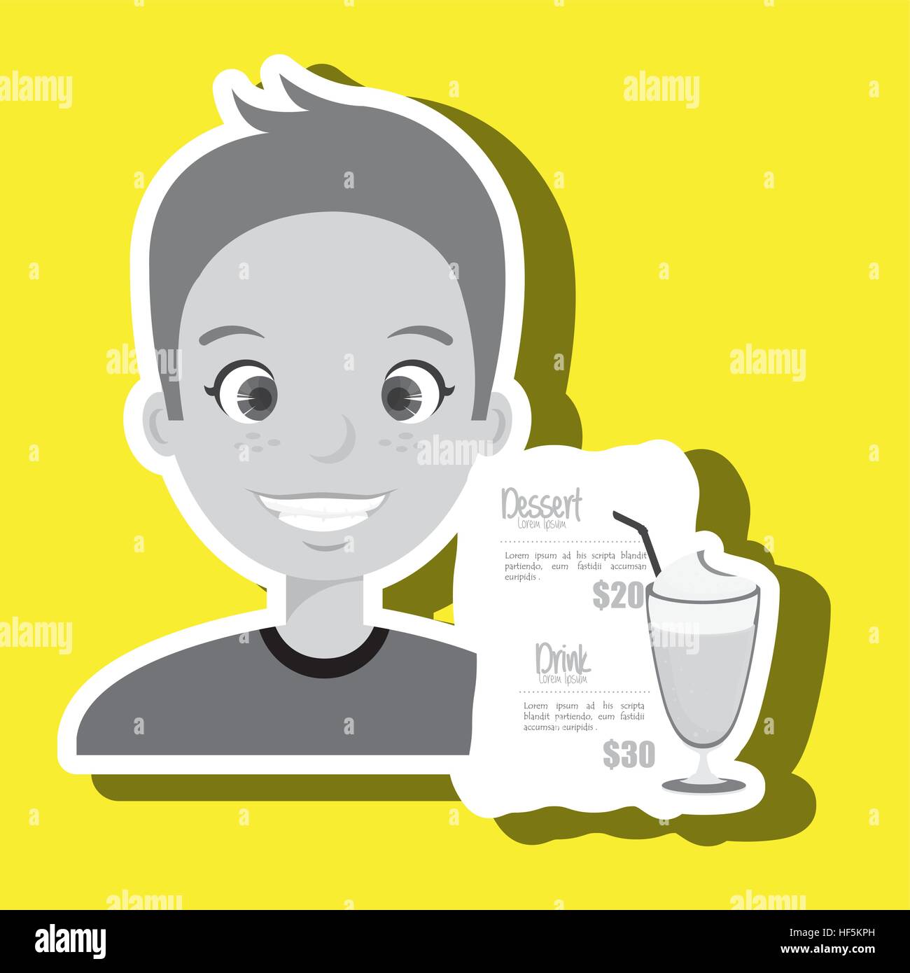 man cartoon menu food vector illustration eps 10 Stock Vector Image ...
