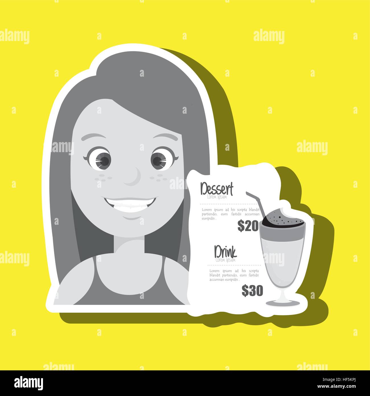 woman cartoon menu food vector illustration eps 10 Stock Vector Image ...