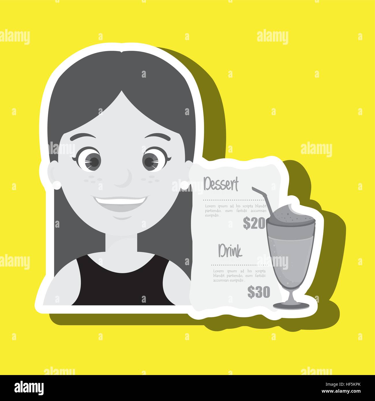 woman cartoon menu food vector illustration eps 10 Stock Vector Image ...