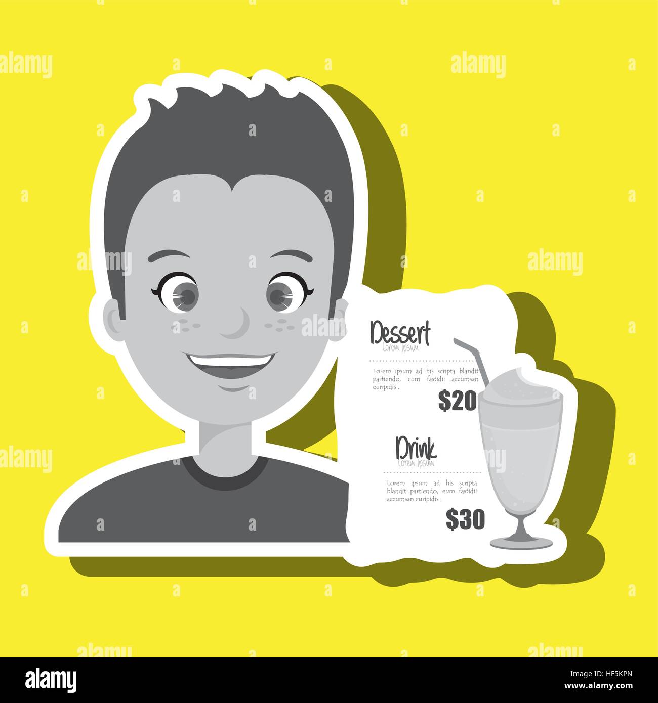 man cartoon menu food vector illustration eps 10 Stock Vector Image ...