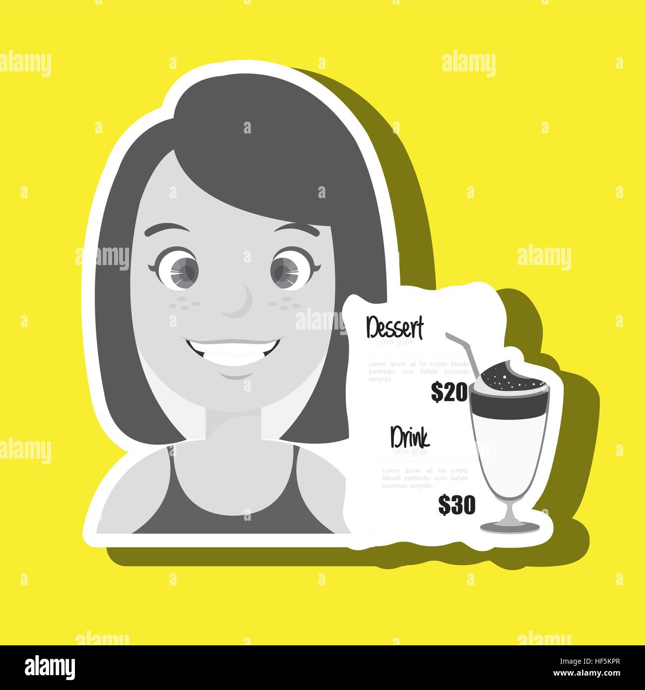 woman cartoon menu food vector illustration eps 10 Stock Vector Image ...