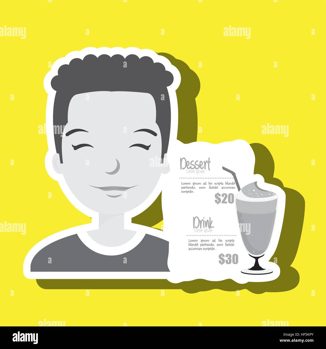 man cartoon menu food vector illustration eps 10 Stock Vector Image ...