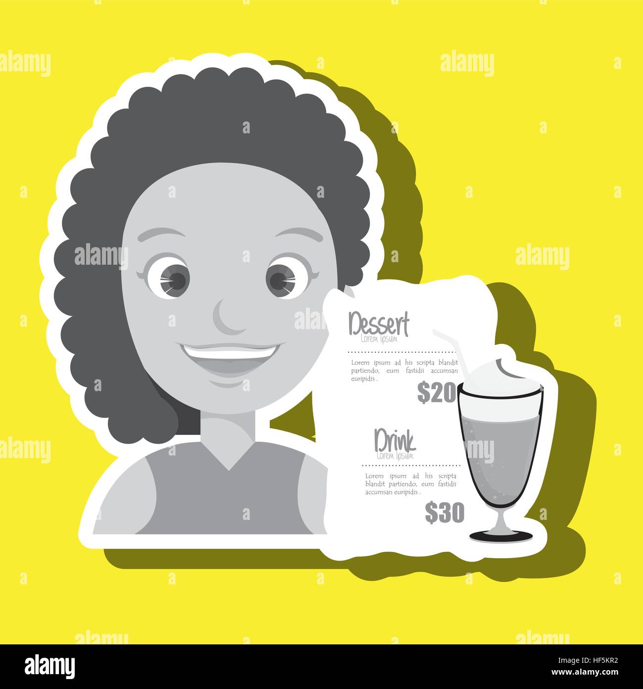 woman cartoon menu food vector illustration eps 10 Stock Vector Image ...