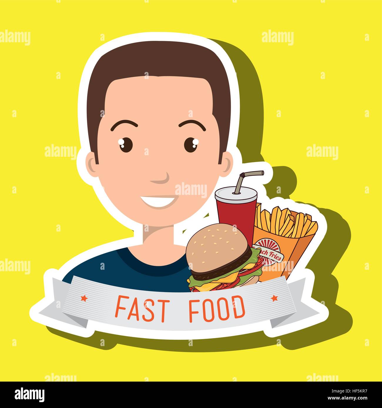 man cartoon fast food vector illustration eps 10 Stock Vector Image ...