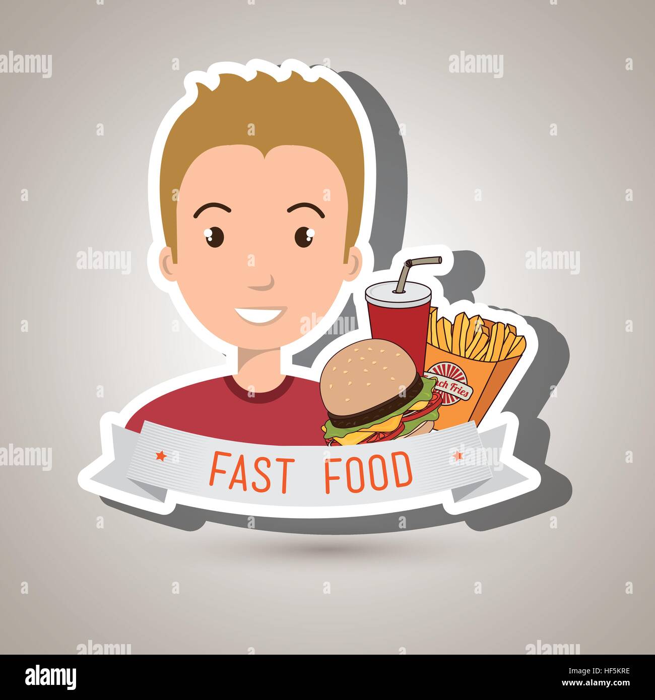 man cartoon fast food vector illustration eps 10 Stock Vector Image ...
