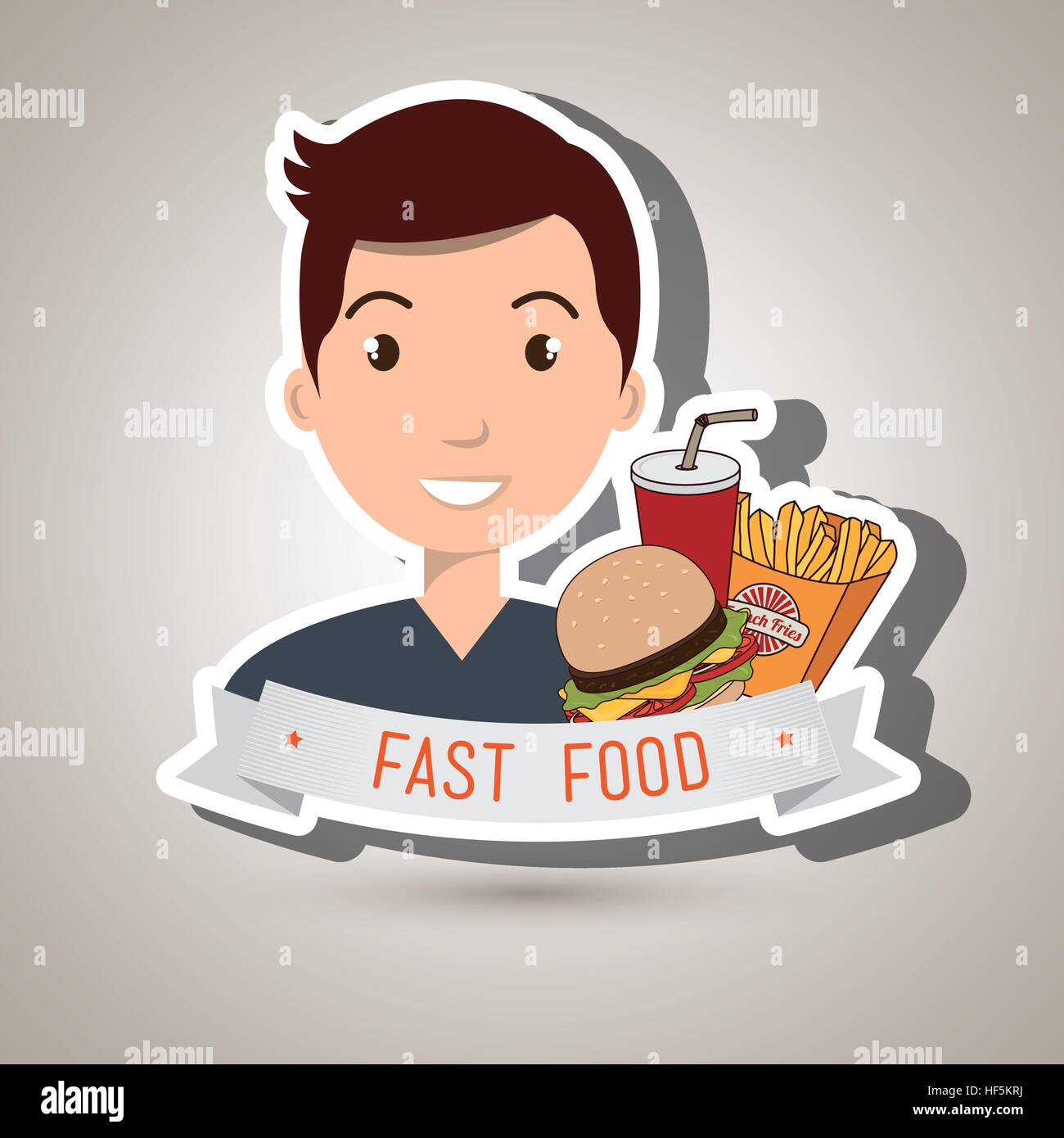man cartoon fast food vector illustration eps 10 Stock Vector Image ...
