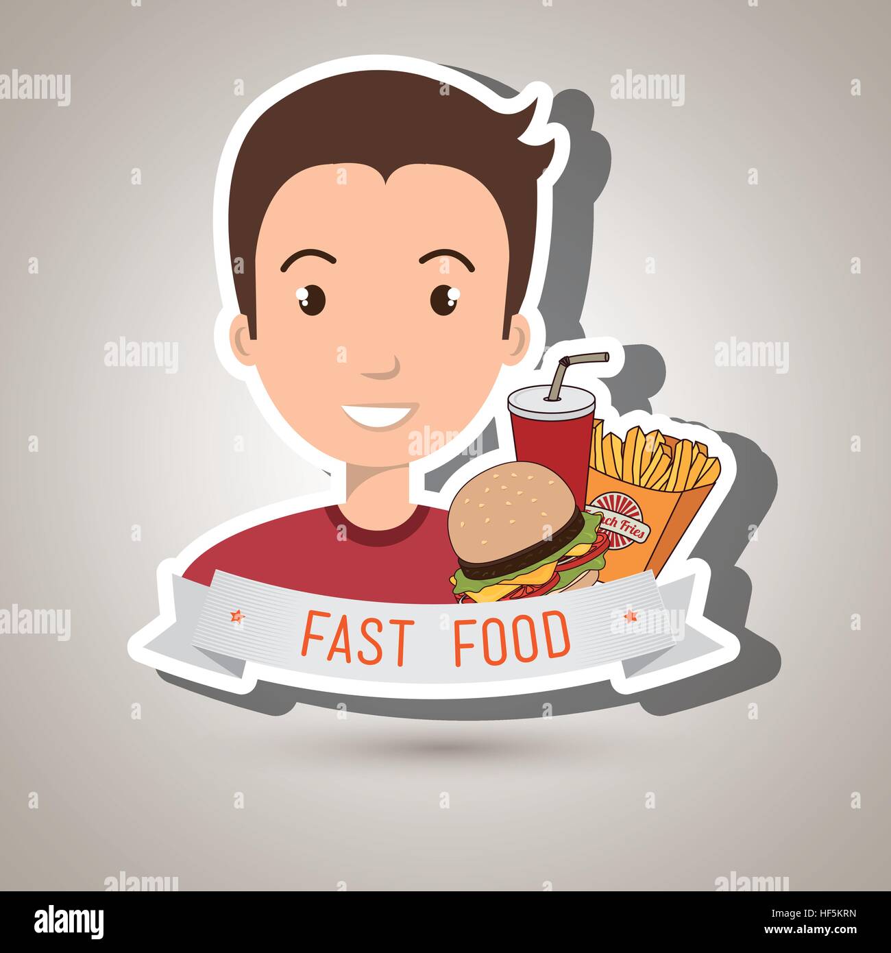 man cartoon fast food vector illustration eps 10 Stock Vector Image ...