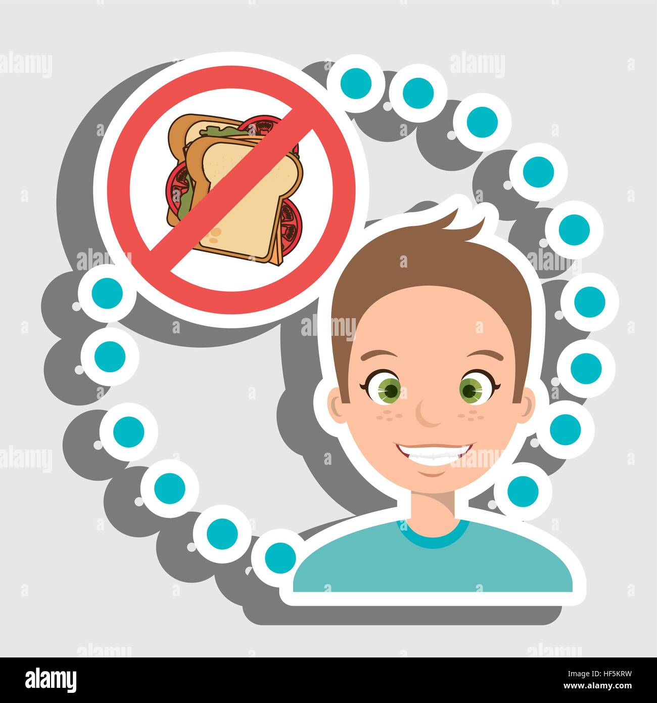 man cartoon fast food prohibited vector illustration eps 10 Stock ...