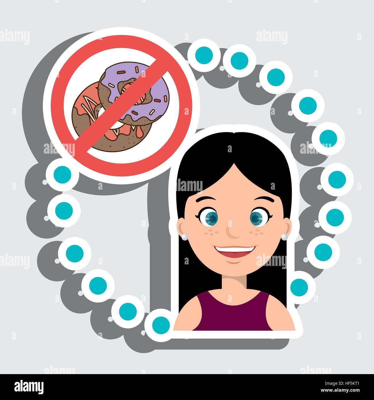 woman cartoon fast food prohibited vector illustration eps 10 Stock ...