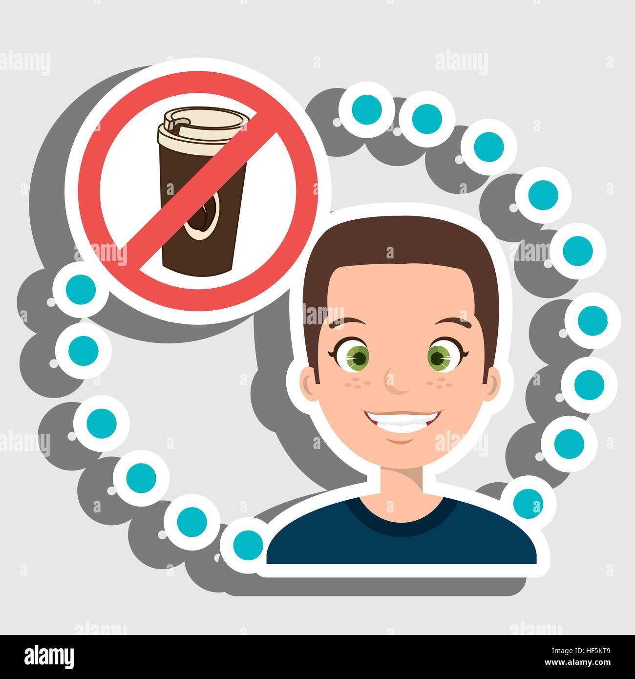 man cartoon fast food prohibited vector illustration eps 10 Stock ...