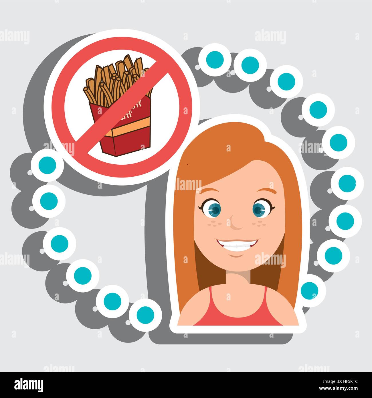 woman cartoon fast food prohibited vector illustration eps 10 Stock ...