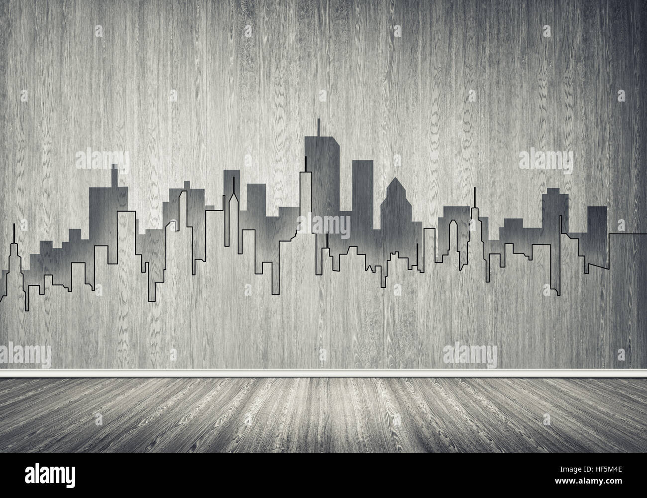 City design on wall Stock Photo - Alamy