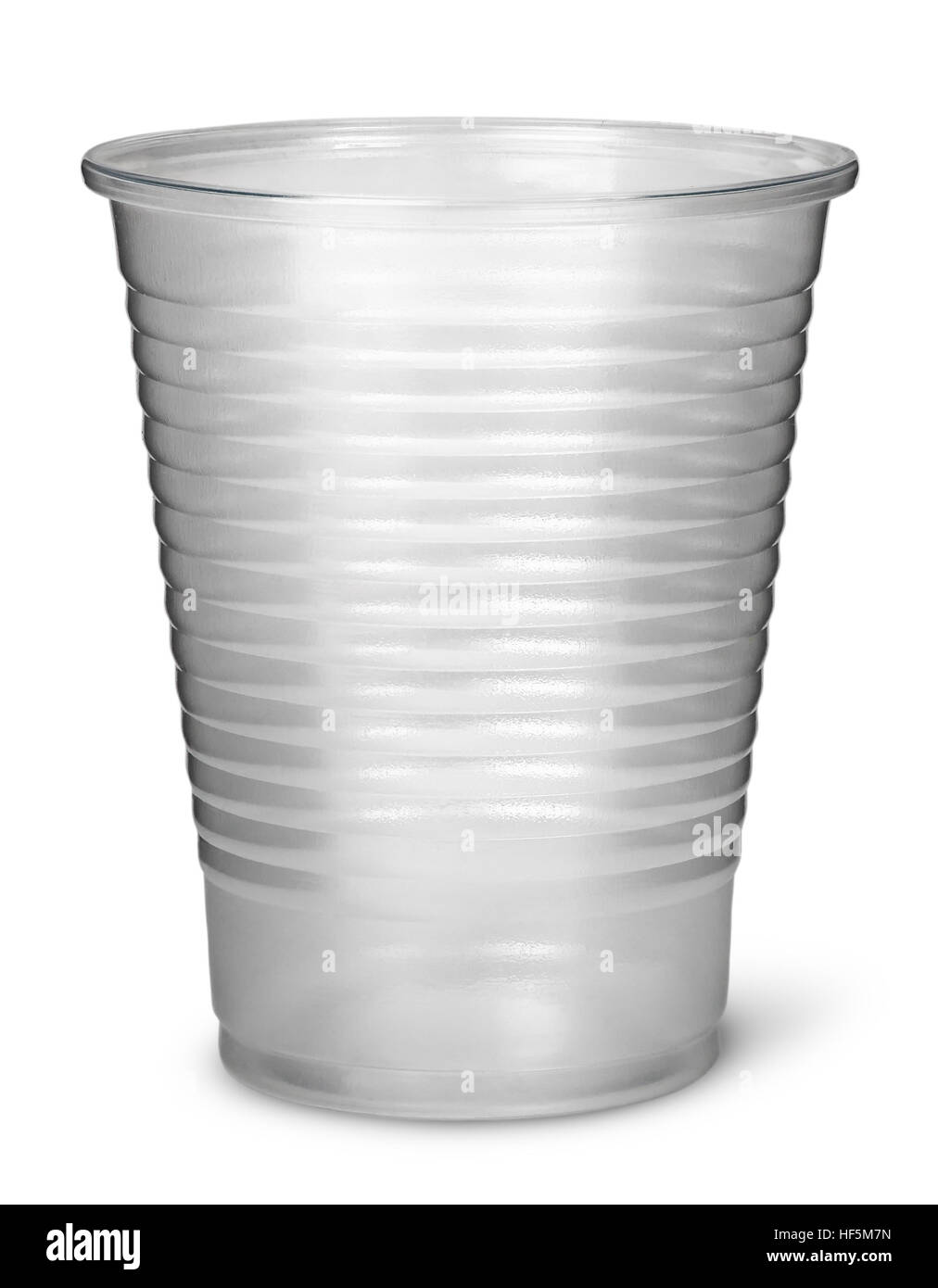 Single plastic cup vertically isolated on white background Stock Photo ...