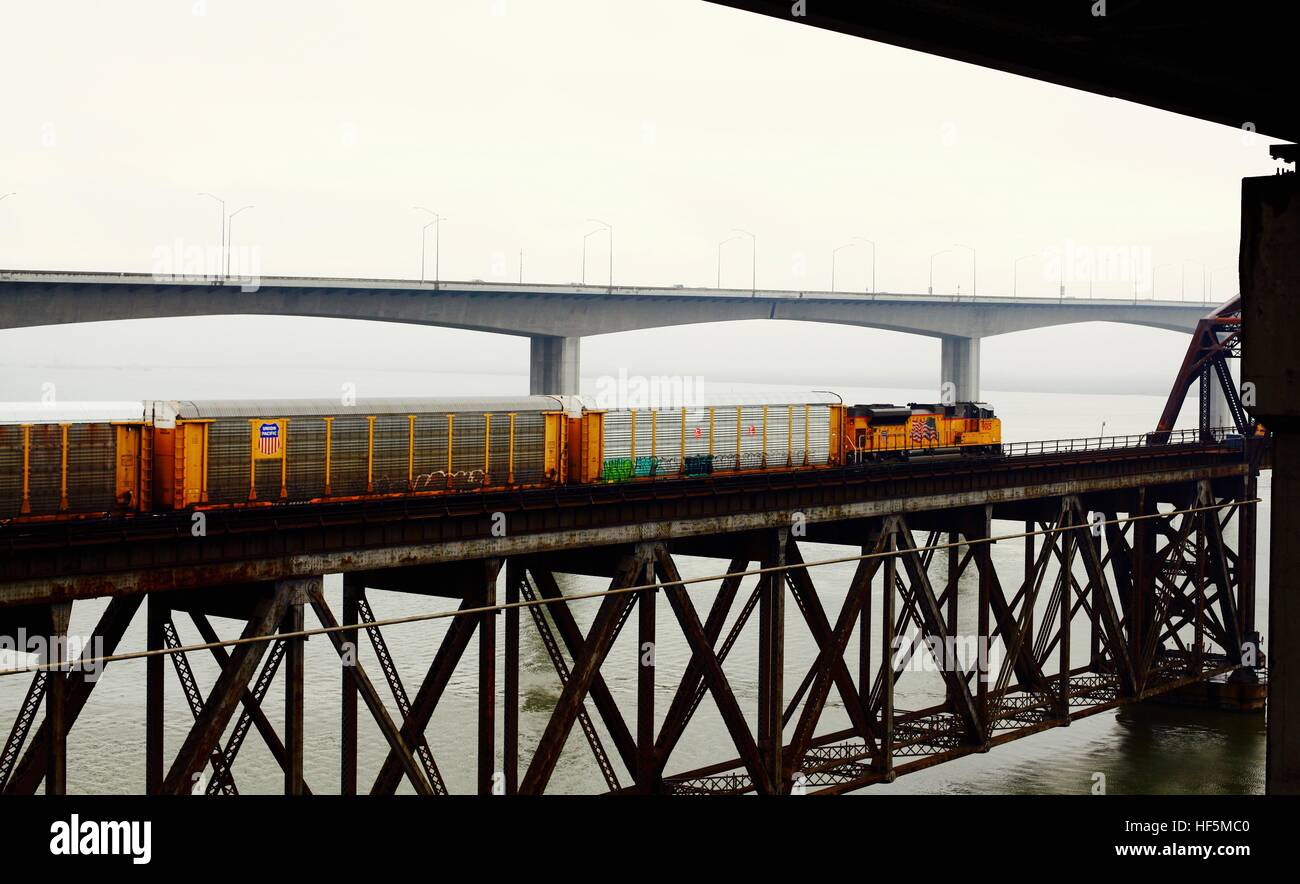 Bridge with rain Stock Photo - Alamy