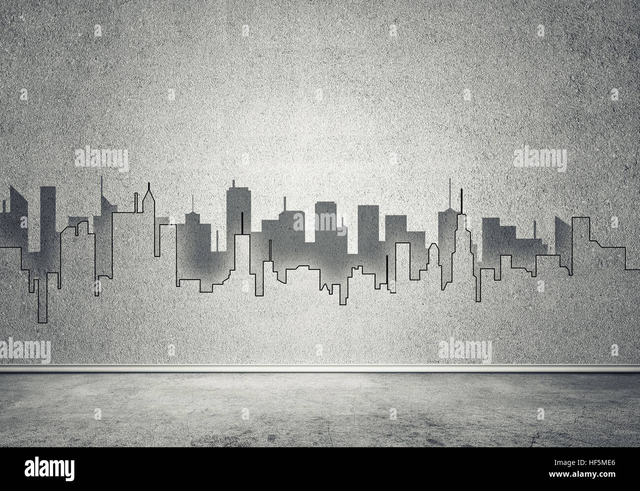 City design on wall Stock Photo - Alamy