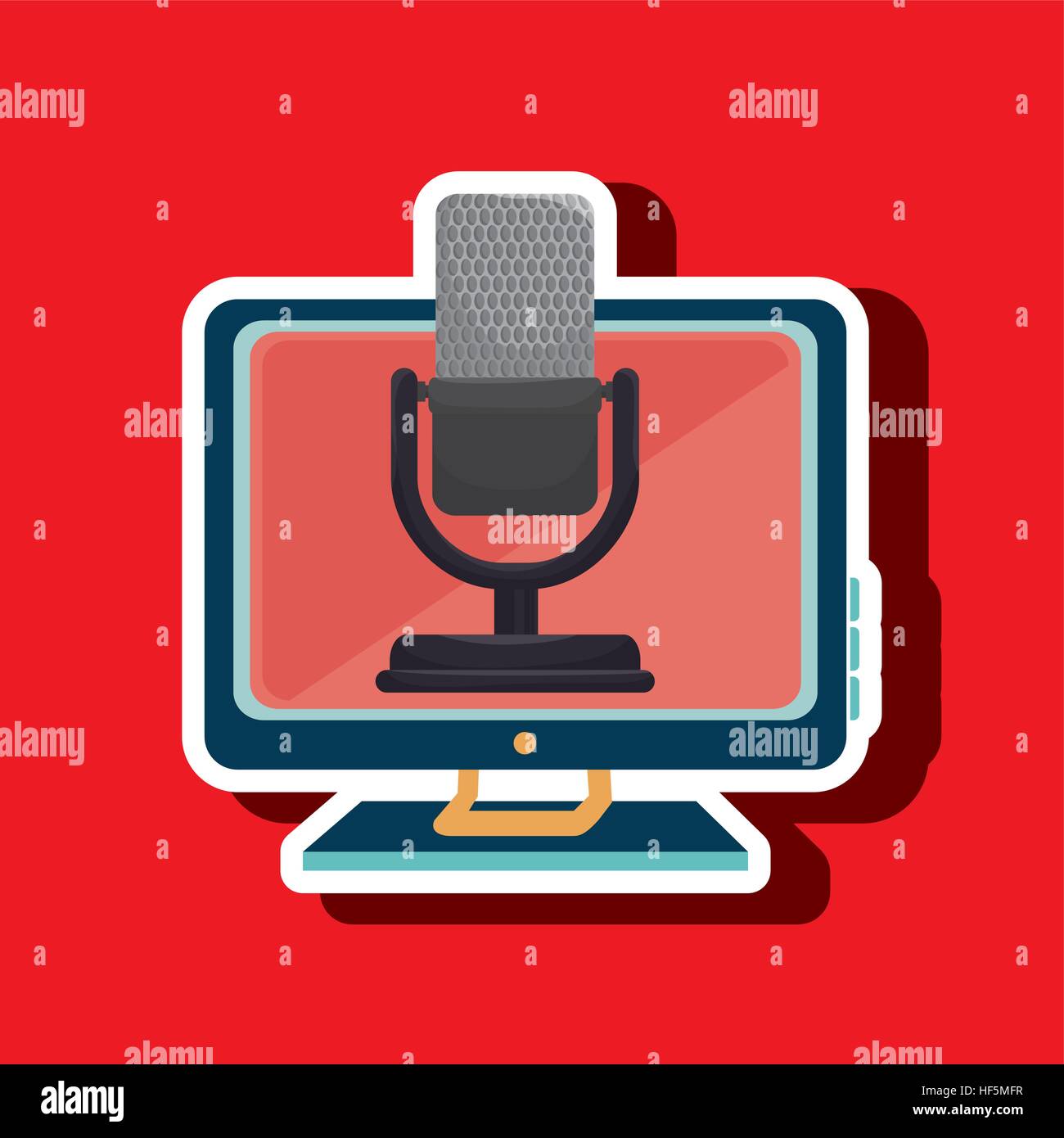 pc screen microphone speaker vector illustration eps 10 Stock Vector ...