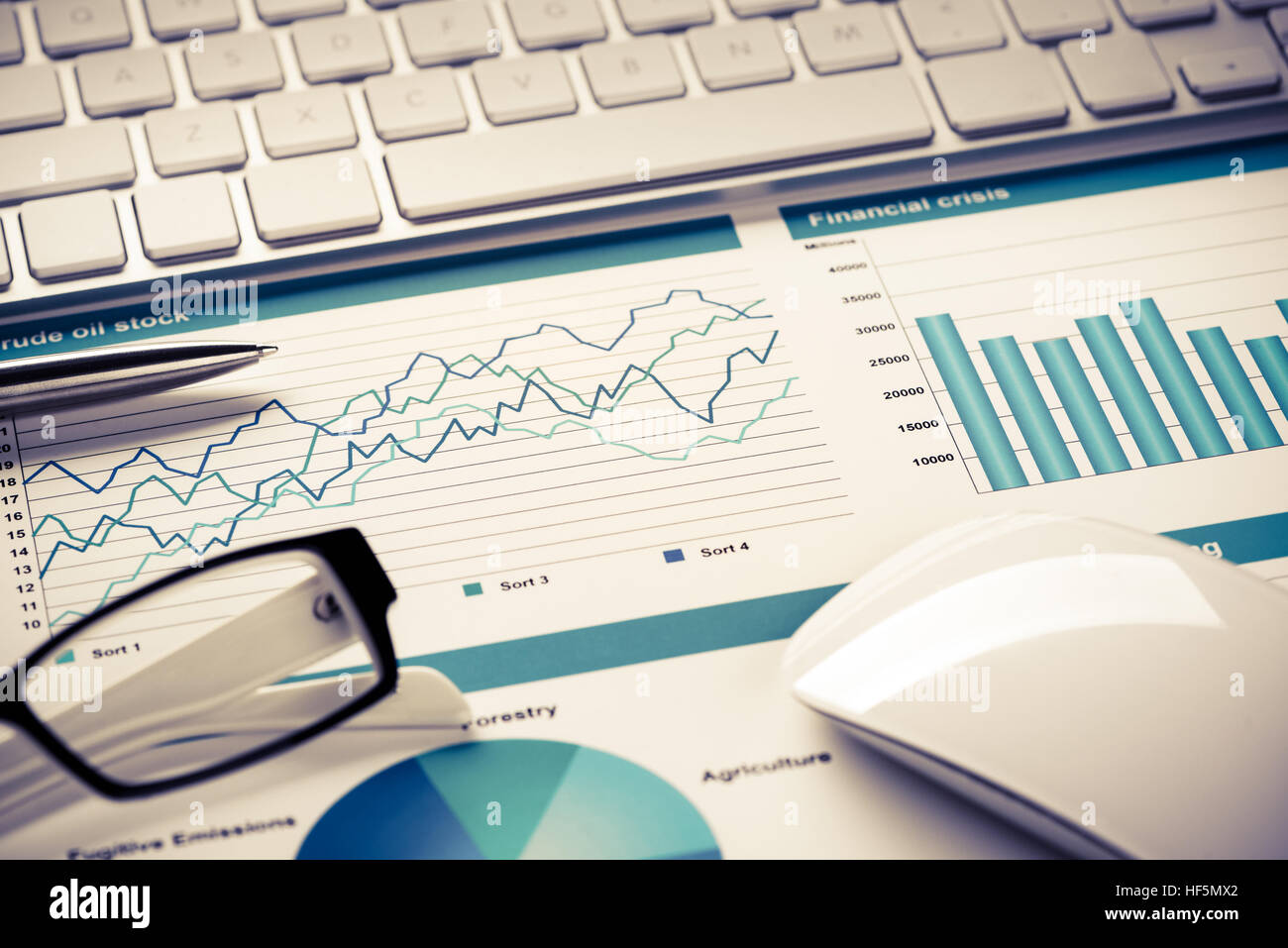 Preparing average sales report Stock Photo - Alamy