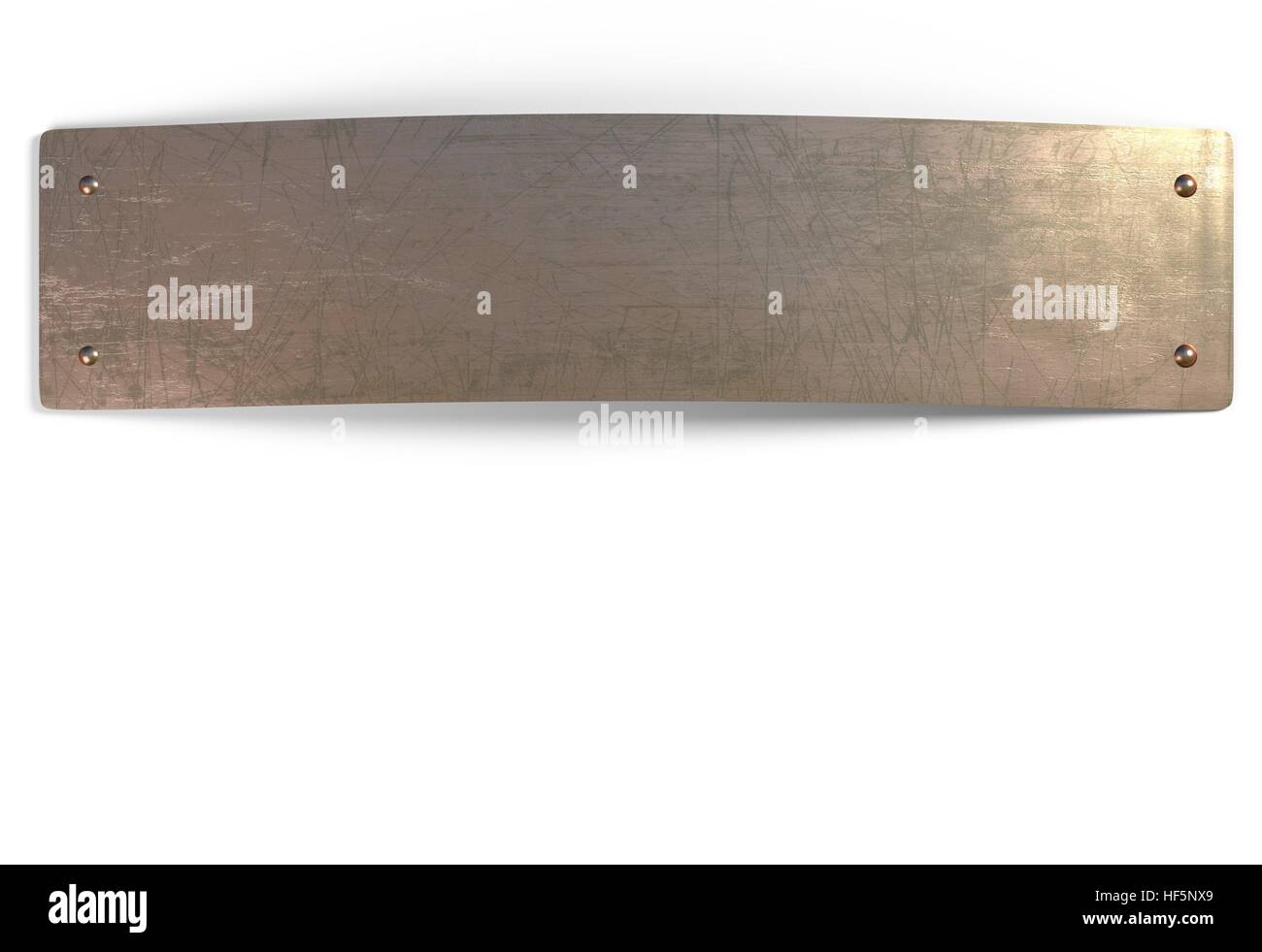 blank sign metal copper plate isolated on white 3d illustration Stock ...