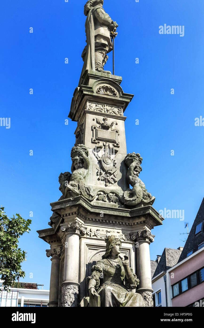 Jan von Werth – Fountain (inaugurated in 1884) at the Alter Markt in ...