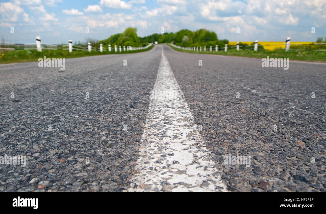 Straight Road in Rural Landscape Stock Photo - Alamy