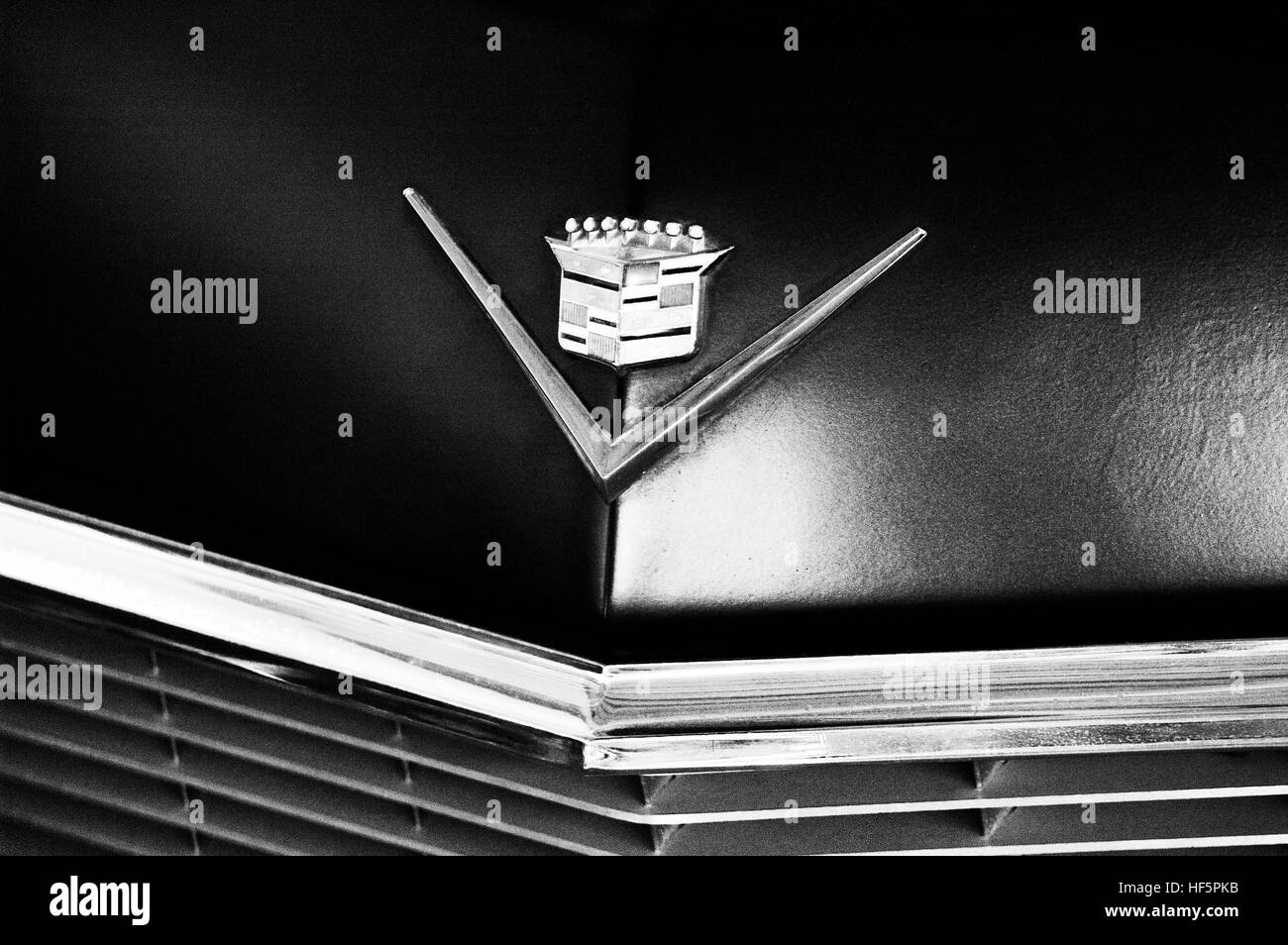 White Cadillac And Emblem Black and White Stock Photos & Images - Alamy