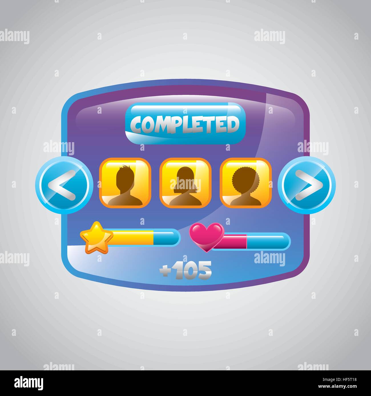 video game interface with users and level bars icon. colorful design ...