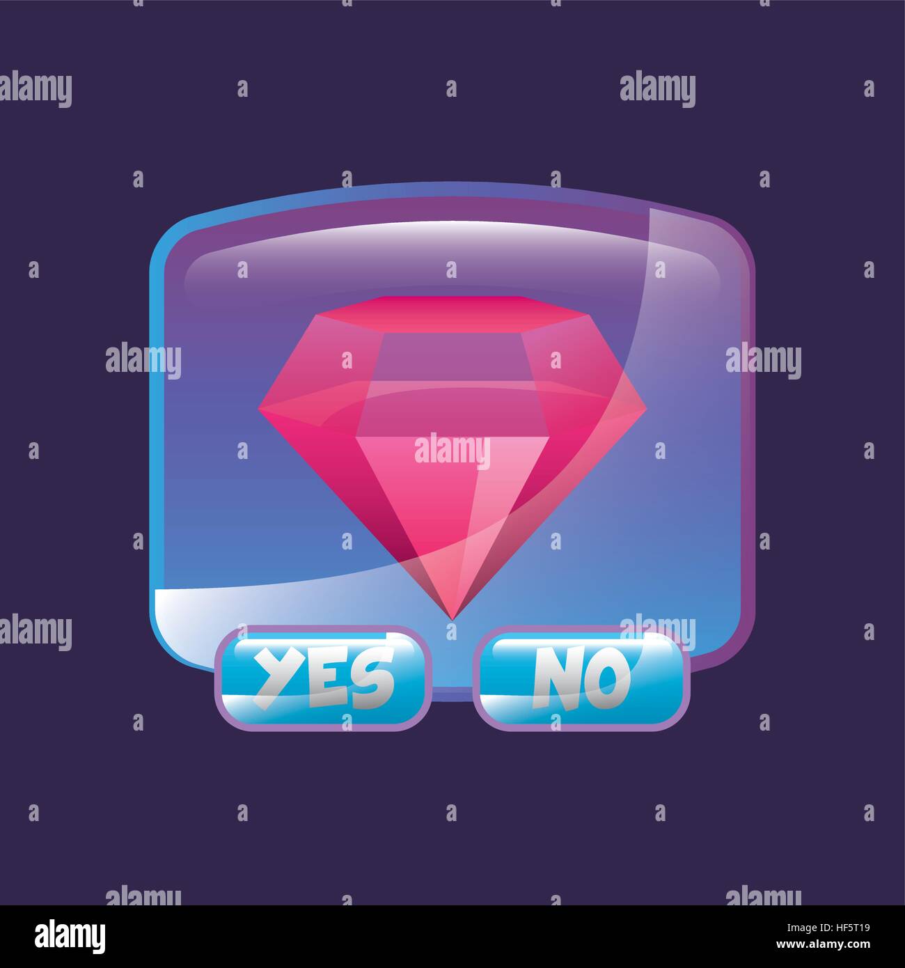 video game interface with diamond icon. colorful design. vector ...