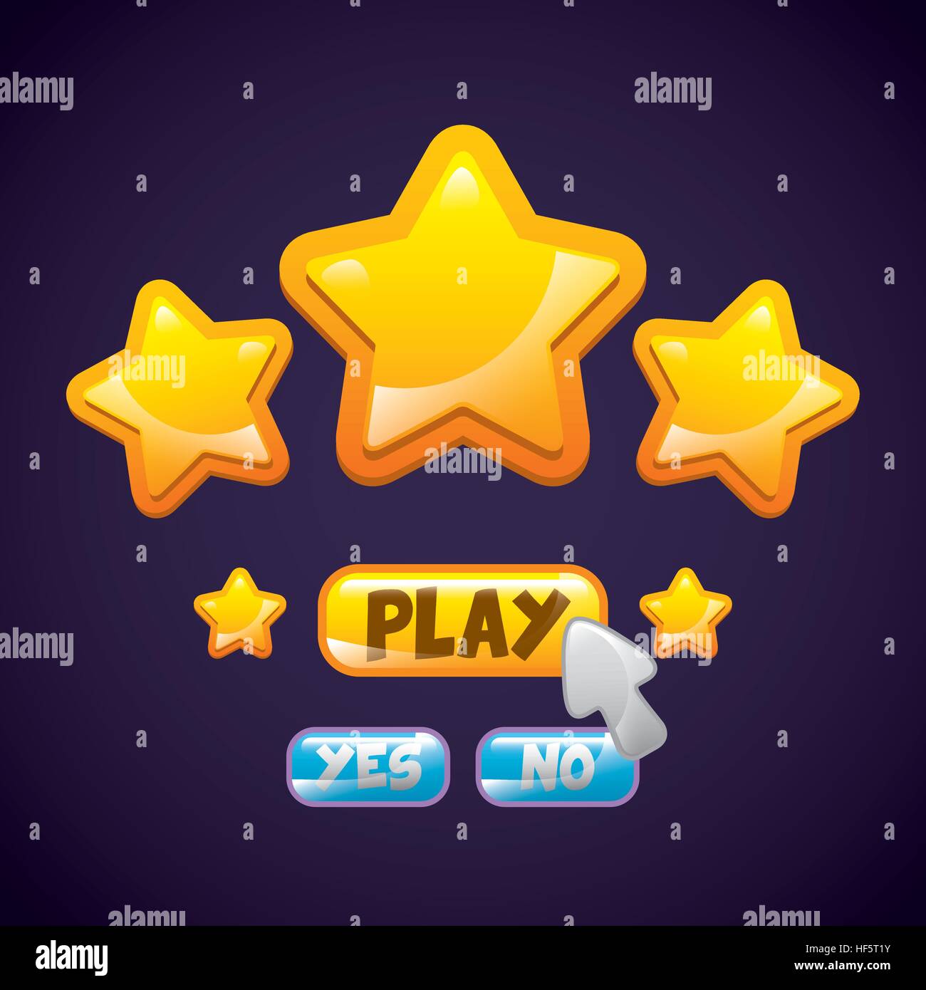 video game interface with stars icon. colorful design. vector ...