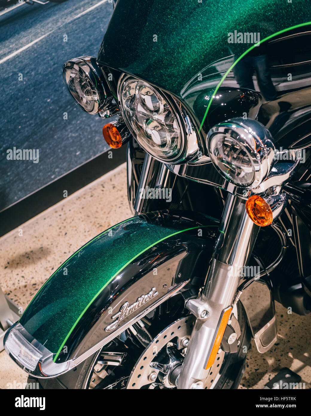 Harley-Davidson motorcycles on display at the Adelaide, SA, Australia ...