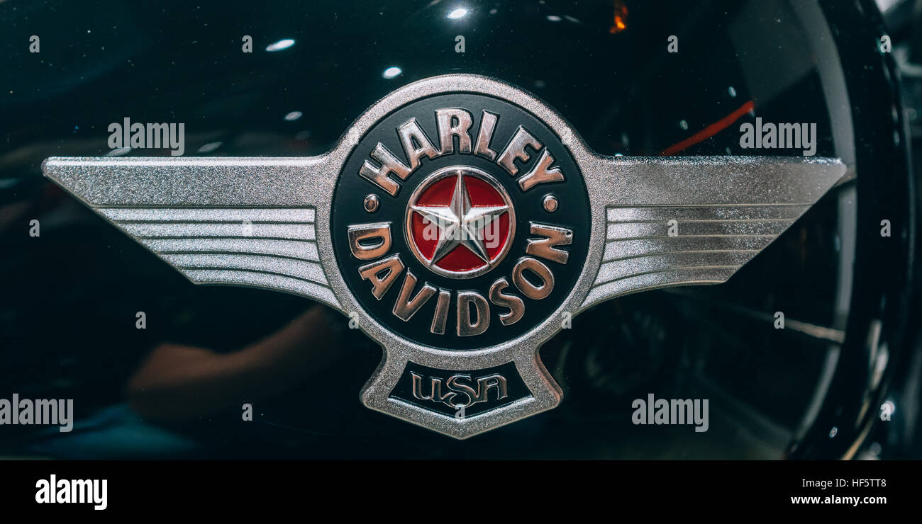 Harley-Davidson motorcycles on display at the Adelaide, SA, Australia ...
