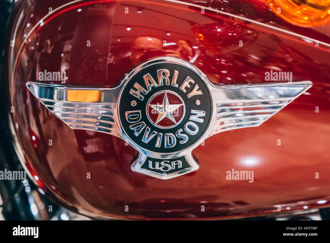 Harley-Davidson motorcycles on display at the Adelaide, SA, Australia ...