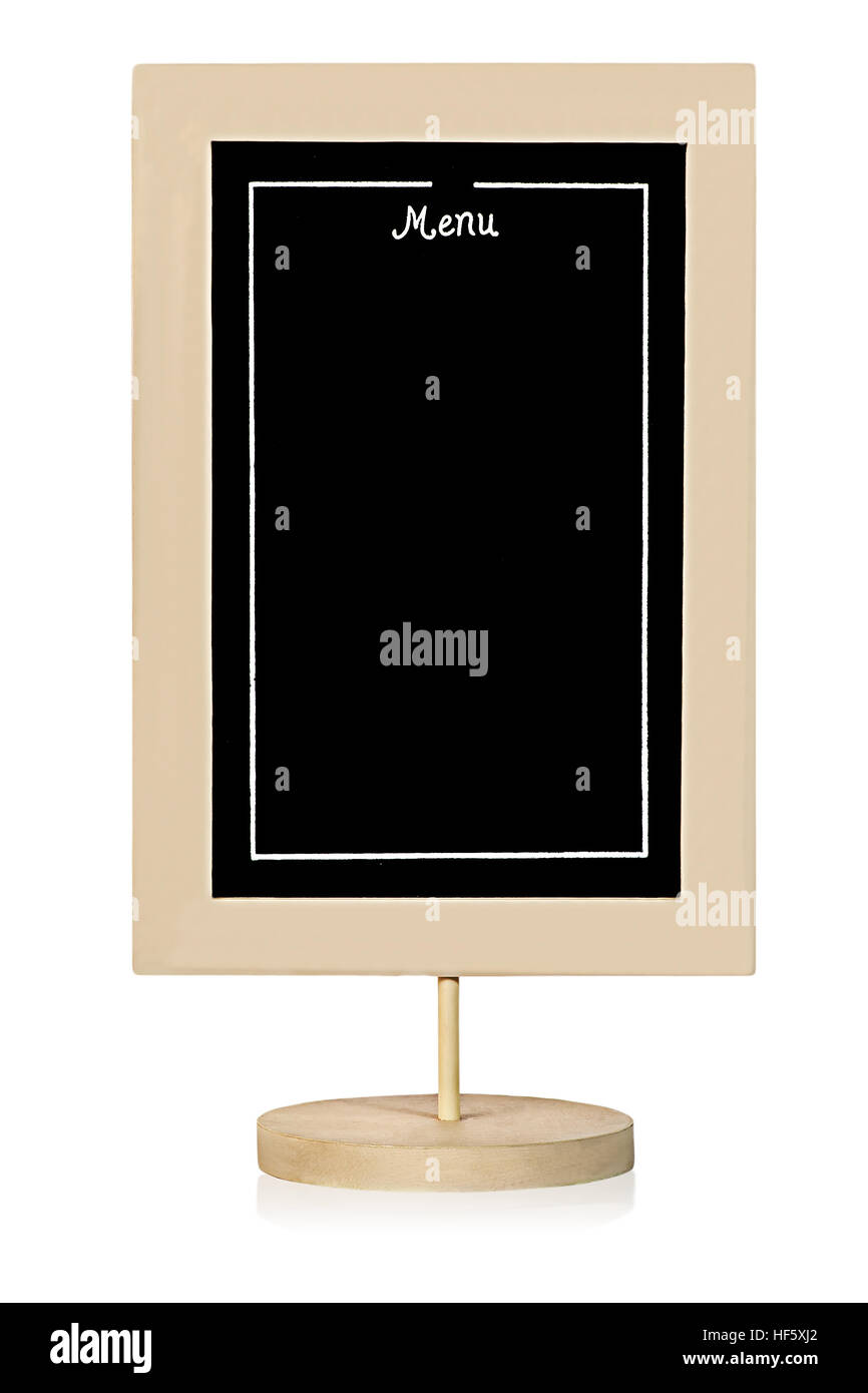 Restaurant menu board vertically isolated on white background Stock ...