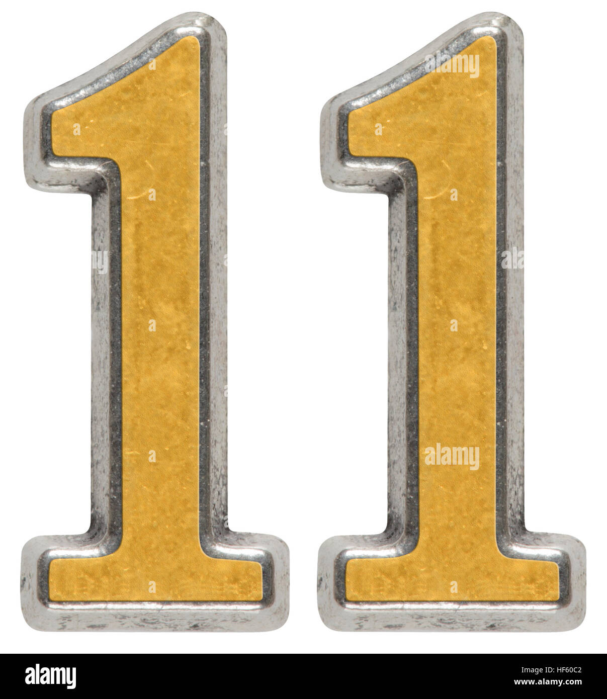 Metal numeral 11, eleven, iisolated on white background Stock Photo - Alamy