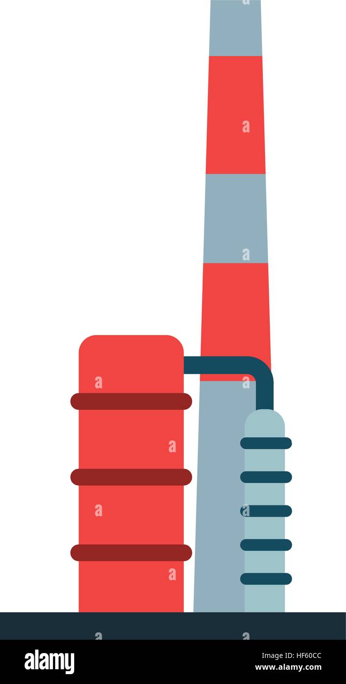Refining plant chimney isolated icon vector illustration design Stock ...