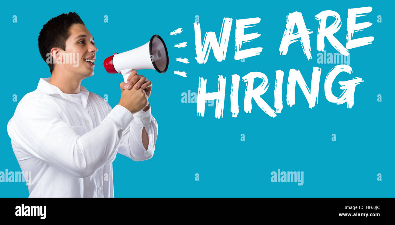 We are hiring jobs, job working recruitment employment business concept ...