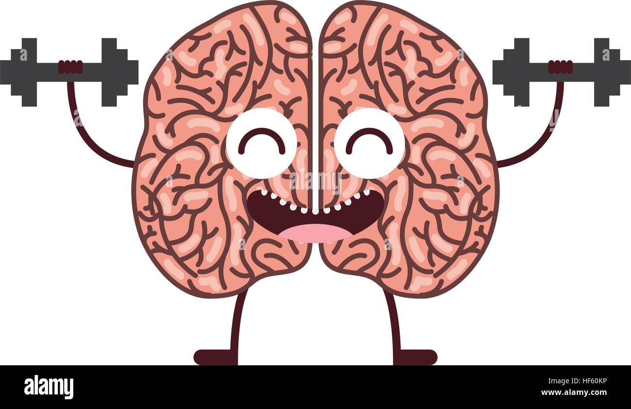 brain human kawaii character vector illustration design Stock Vector ...