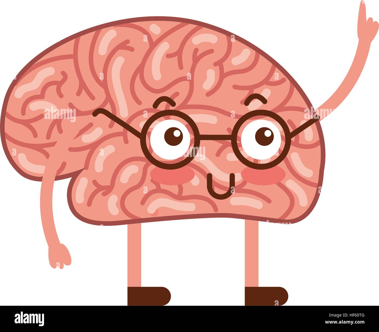 brain human kawaii character vector illustration design Stock Vector ...