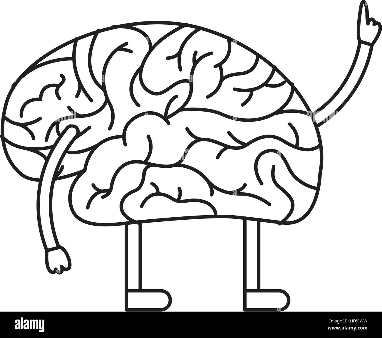 brain human kawaii character vector illustration design Stock Vector ...