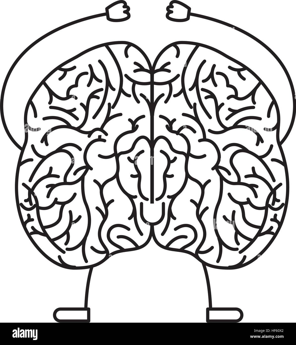brain human kawaii character vector illustration design Stock Vector ...